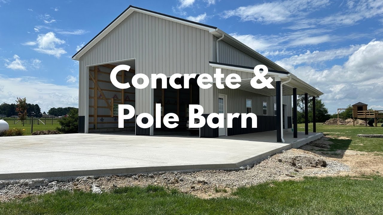 32x52 16’ post frame shop built on a footer with 2x6’s on concrete wall ...