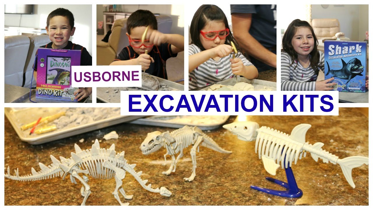 Usborne- Shark Excavation Kit and T-Rex Kit - YouTube