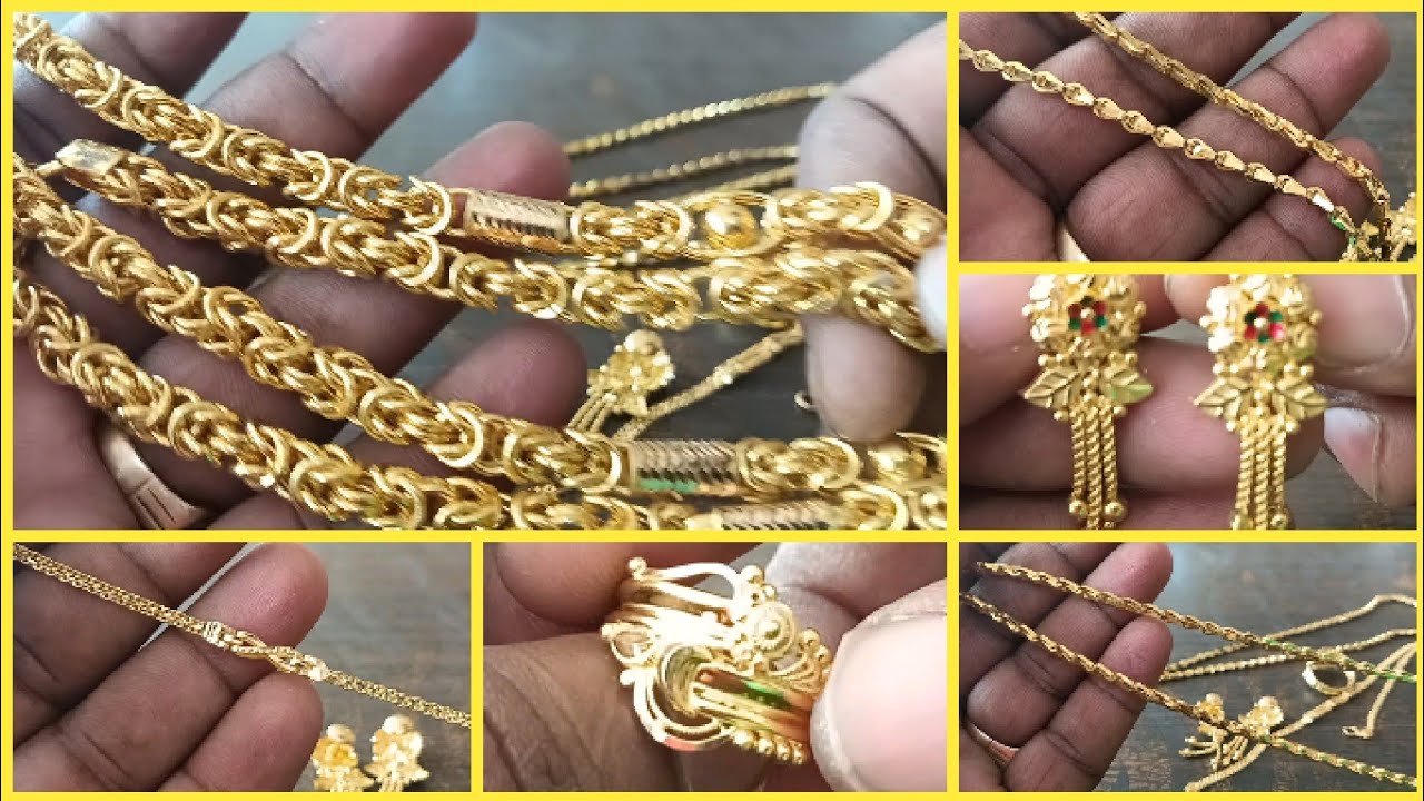 Gold Chain Earrings Bracelet | Handmade Jewellery Collection - YouTube