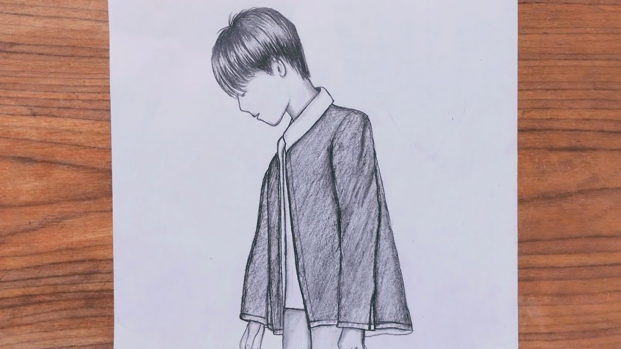 How to draw a sad boy 💔|| Drawing a boy step- by step pencil sketch ...