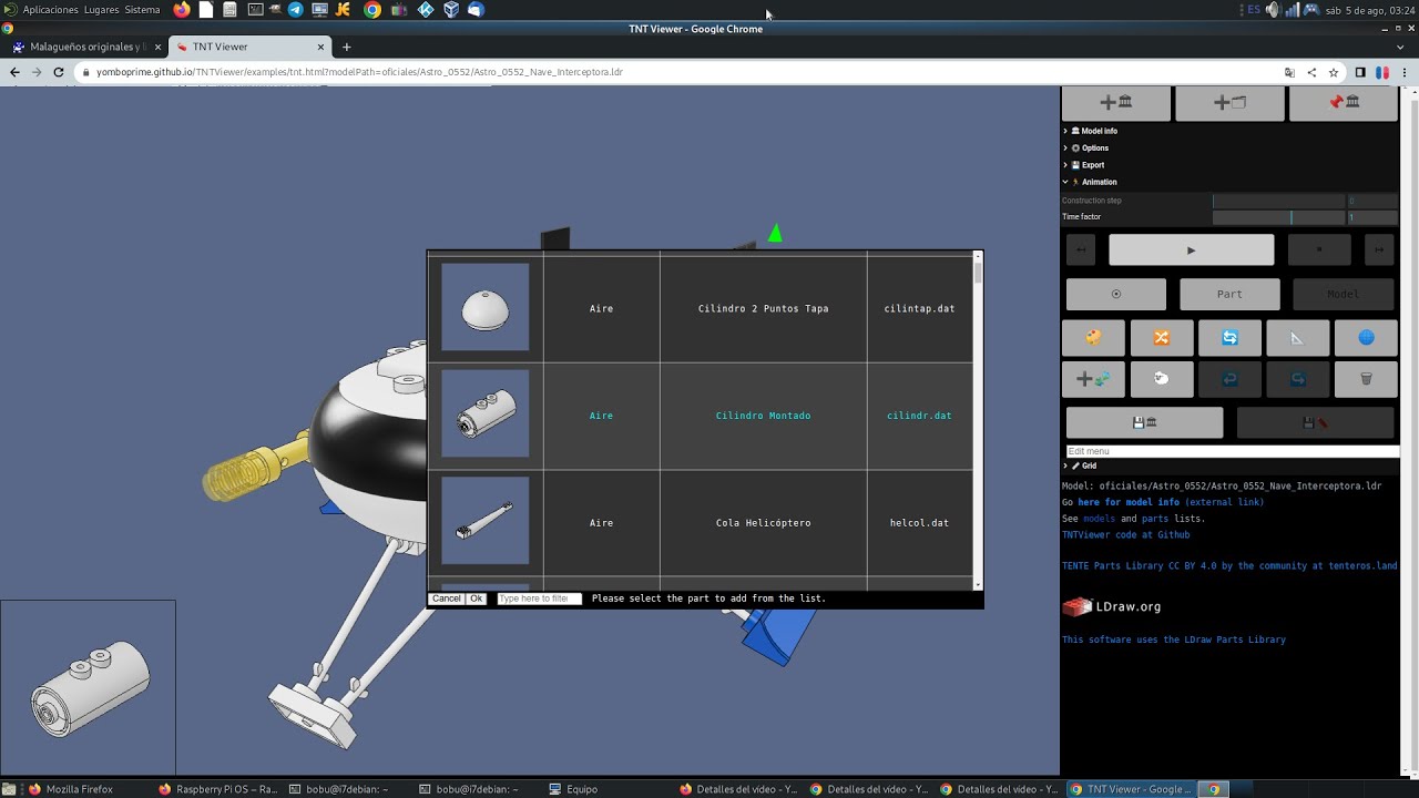 TNTViewer visor LDraw TENTE 3D on-line creado por Yomboprime - YouTube
