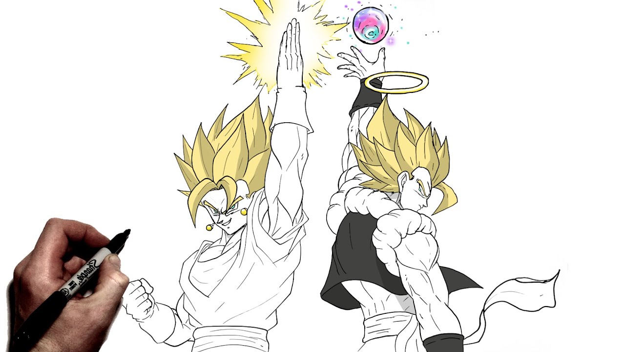 How To Draw Vegito & Gogeta | Step BY Step | Dragon Ball - YouTube