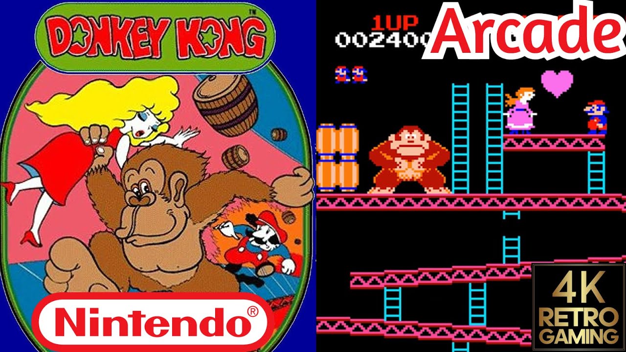 Donkey Kong Arcade ( Nintendo 1981 ) 4k Gameplay - YouTube