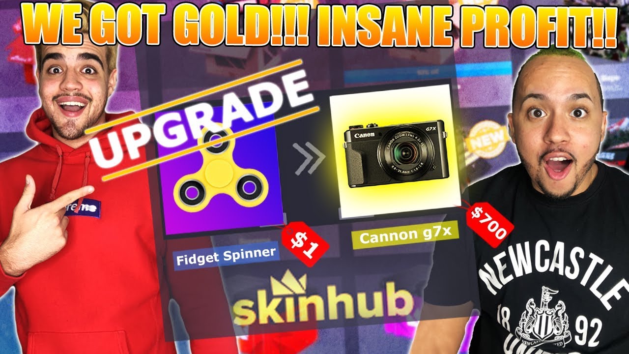 WE GOT OUR FIRST GOLD ON SKINHUB!! Unboxing Online Mystery Boxes/Cases ...