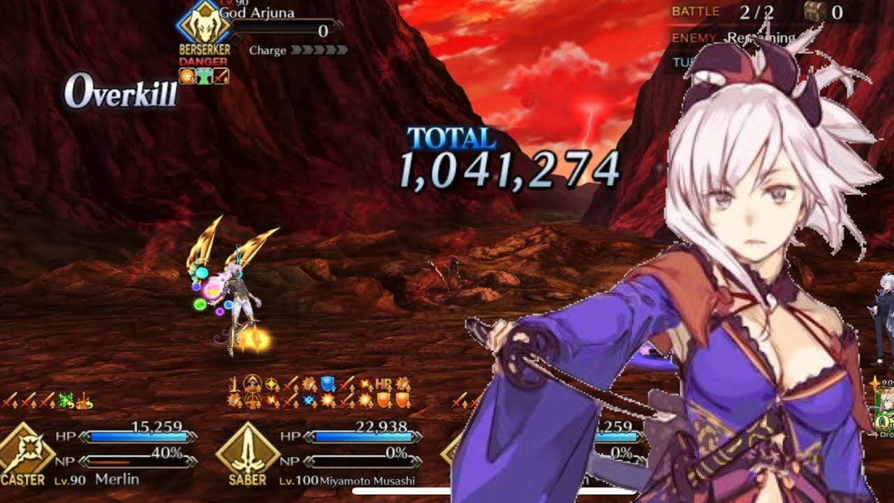 [FGO] Musashi’s NP buff test - v. Arjuna 3T Lostbelt 4 memorial quest ...