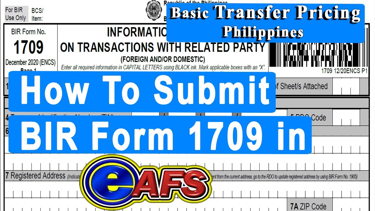 How to Submit BIR Form 1709 in eAFS - YouTube