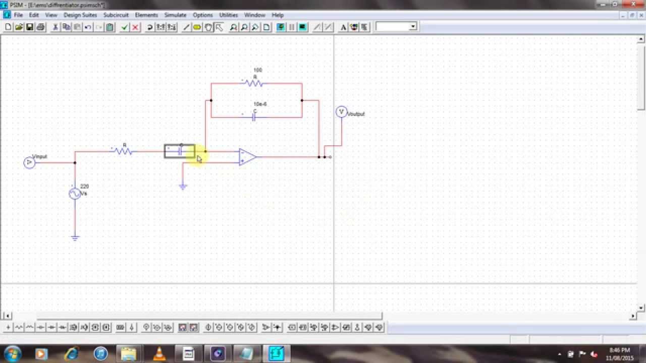 OP AMP AS AN DIFFERENTIATOR psim simulation - YouTube