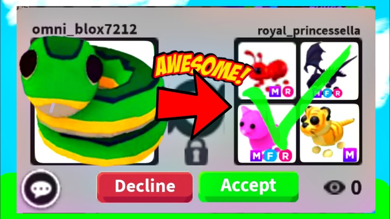 TRADING THE SECRET GARDEN SNAKE 🐍 PET IN ADOPT ME|| ADOPT ME || ADOPT ...