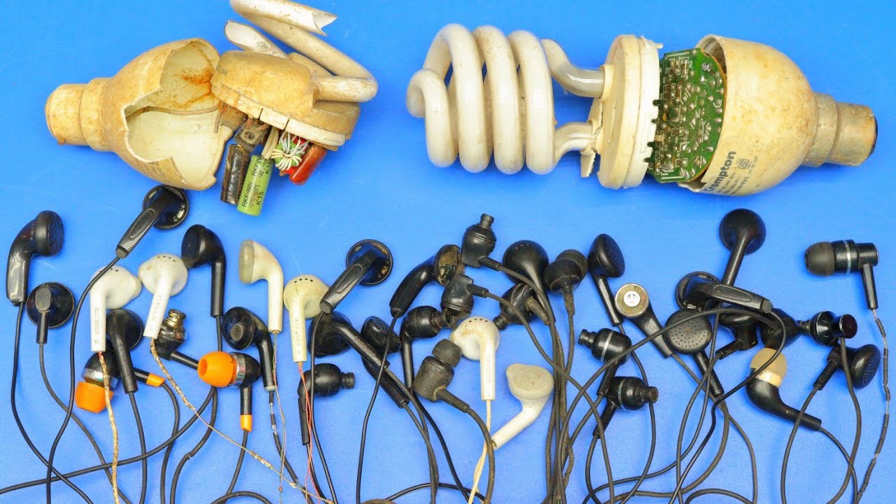 Old earphone and old cfl bulb best reuse idea - YouTube