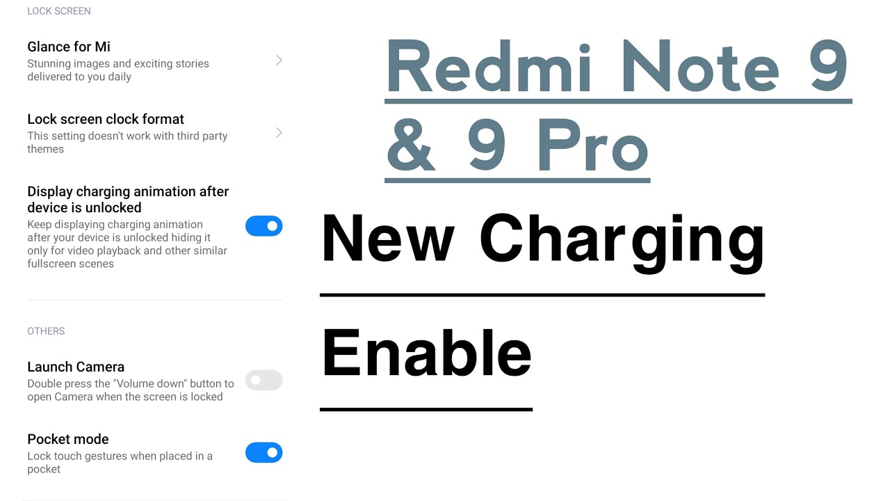 Redmi Note 9, 9 Pro How To Enable New Charging Animation - YouTube