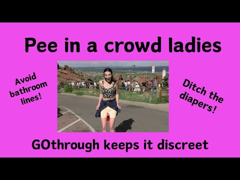 PEE standing in a CROWD / at a CONCERT with GOthroughWear using a WEARABLE female urination device.