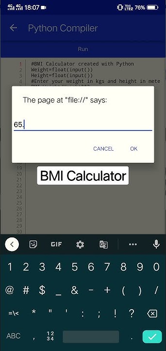 Bmi Calculator Python Project Python Pythonforbeginners Pythonbasics Pythonproject Shorts