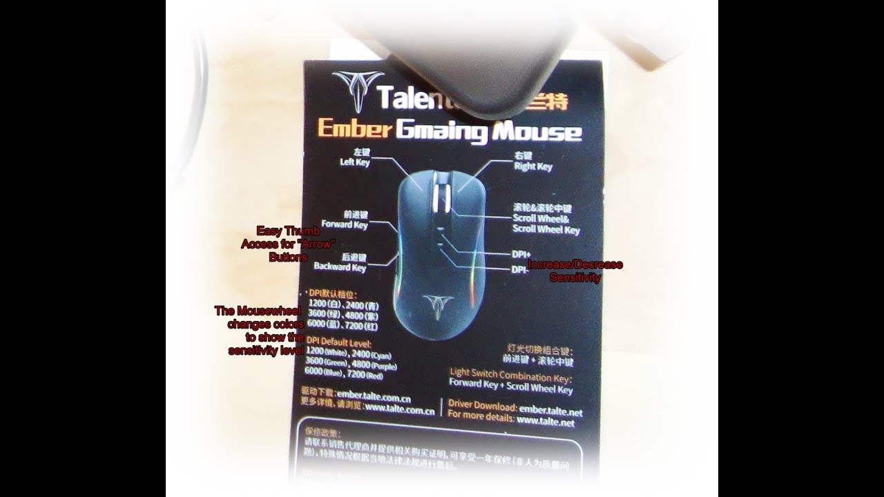Review: Talentech Ember Plus Ergonomic RGB USB Wired Gaming Mouse - YouTube