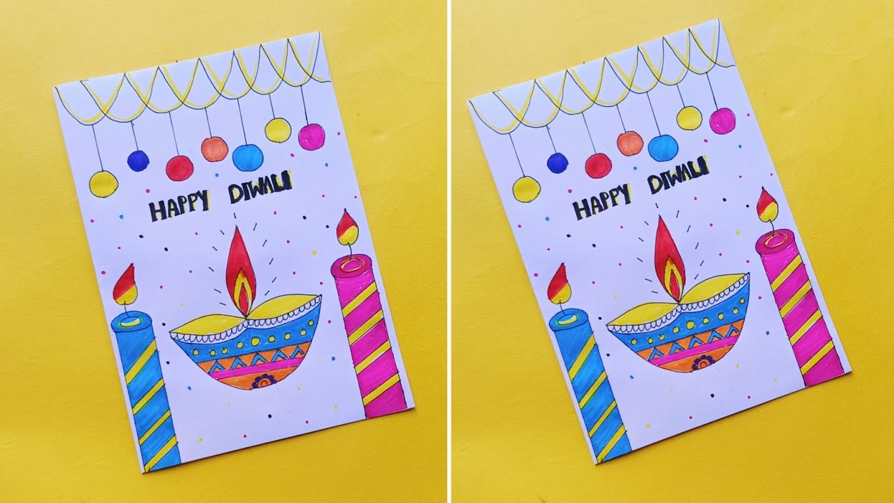 diwali card making ideas. Diwali card making compitition. Easy diwali ...