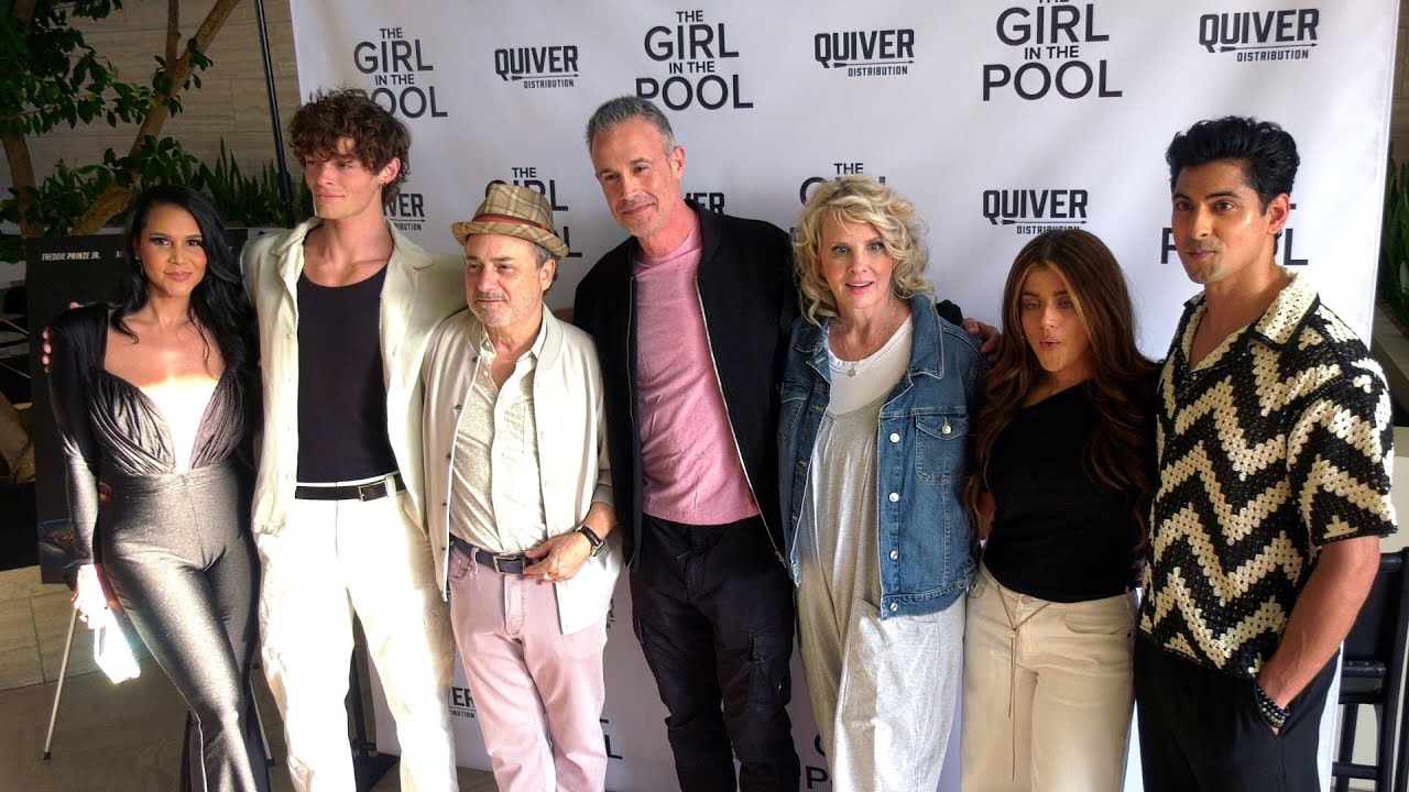The cast of "The Girl in the Pool" poses together at the world premiere ...