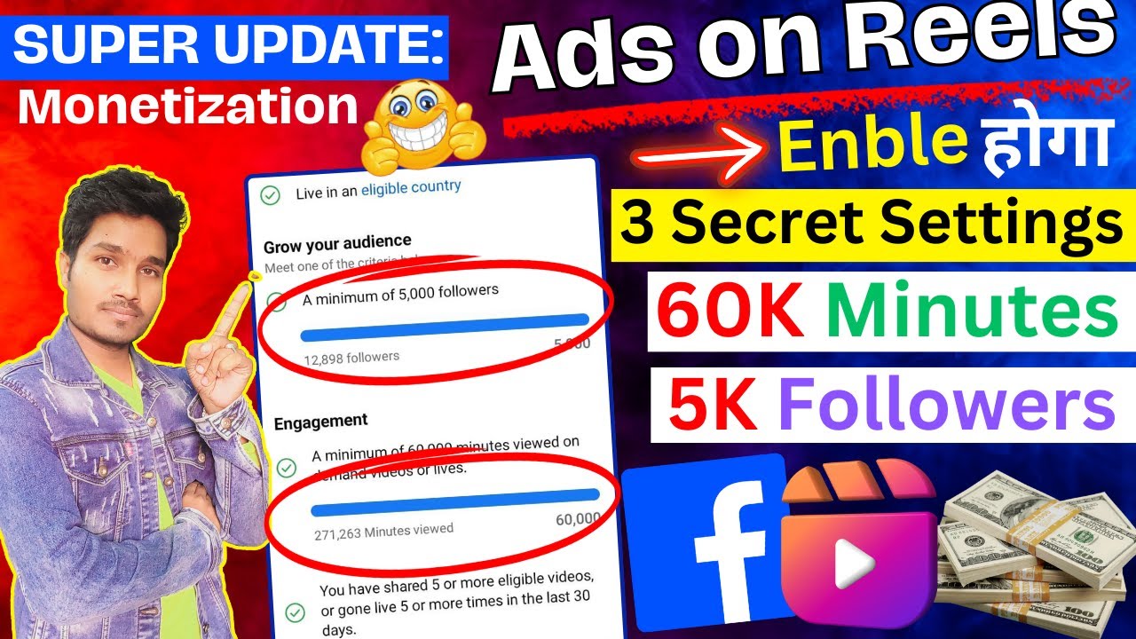 Big Update: Ads on Reels update | 3 Settings 😲 Complete 5k Followers ...