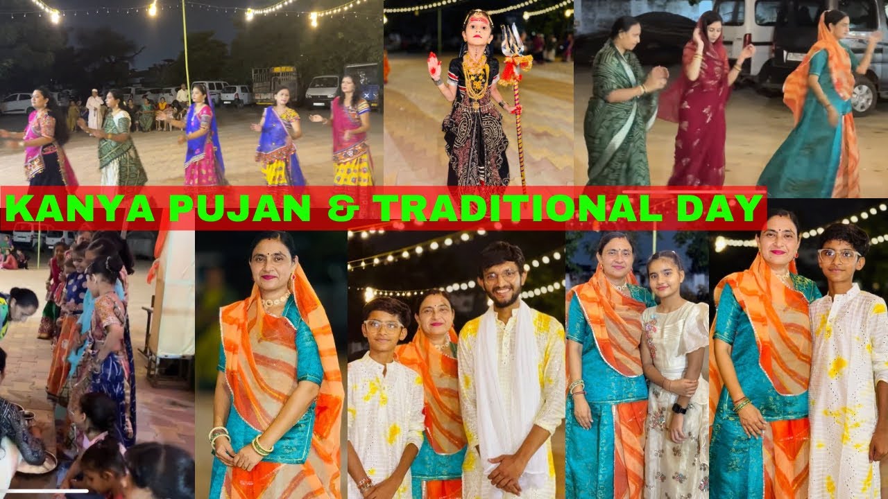 Navratri kanya pujan & traditional day | Maanveer Vlogs - YouTube