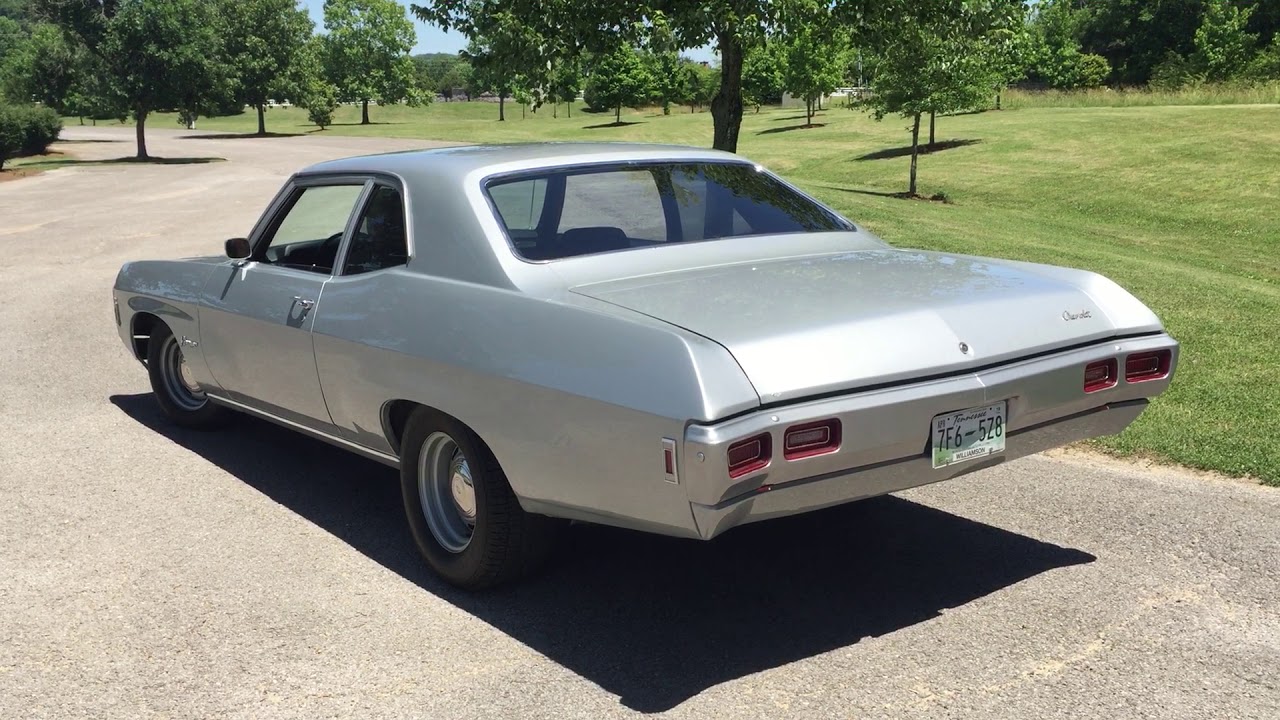 1969 Chevrolet Biscayne - Exhaust Note with Cutouts Closed/Open - YouTube