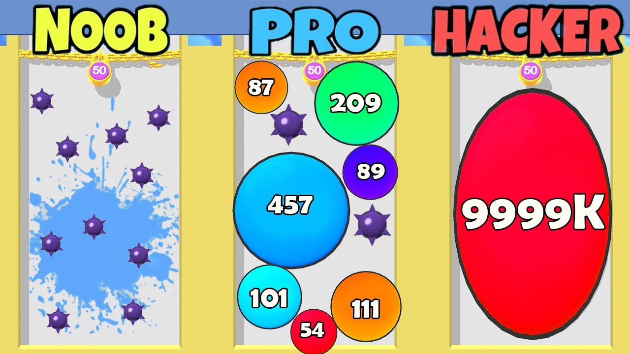 NOOB vs PRO vs HACKER in Puff Up - YouTube