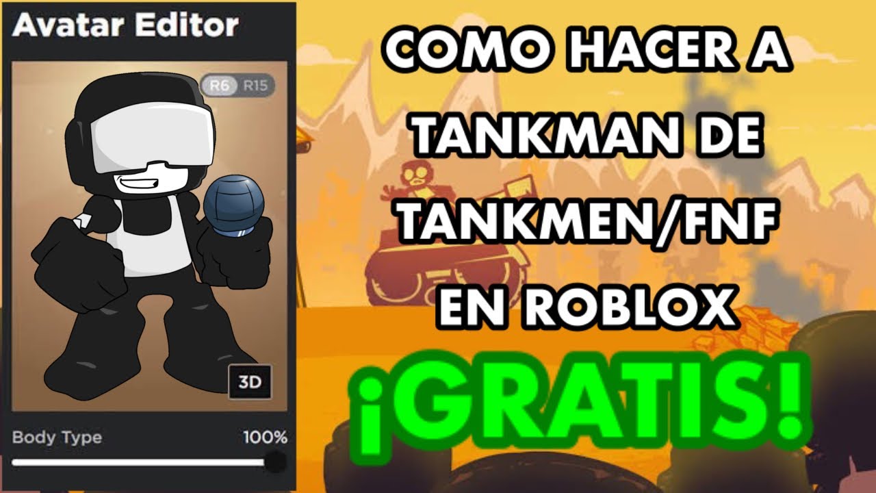 Como hacer a Tankman de Tankmen/FNF en Roblox (GRATIS) - YouTube