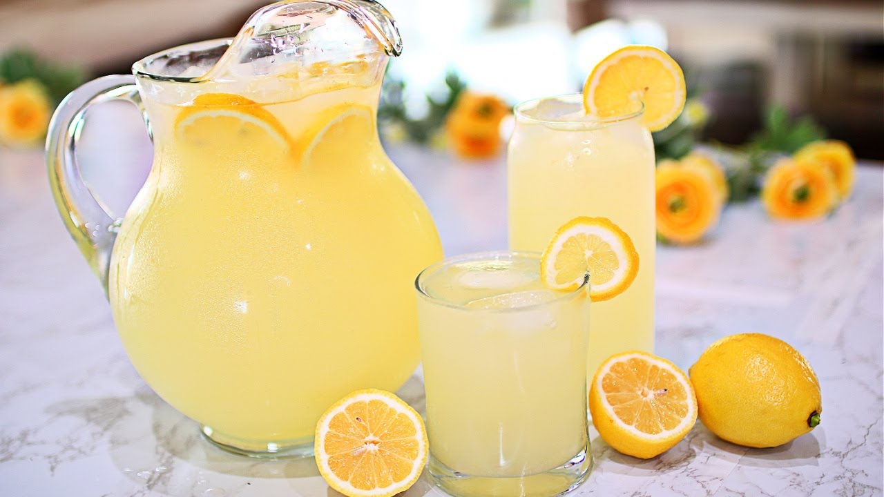 Fresh Homemade Lemonade Recipe - How to Make Lemonade - YouTube
