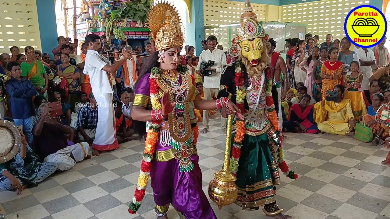 நரசிம்மர் வேசத்தில் ஆட்டம் | Amman dance | Parotta Channel. - YouTube