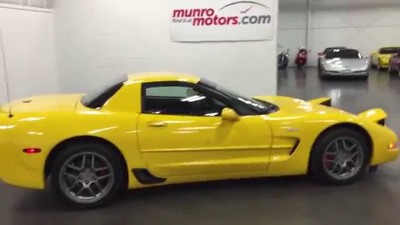 2001 Canadian Corvette Z06 87 Kms Yellow SOLD Munro Motors - YouTube