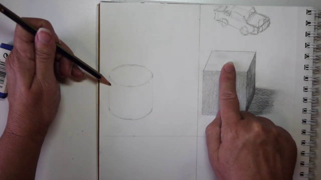 Shading basic forms cylinder - YouTube