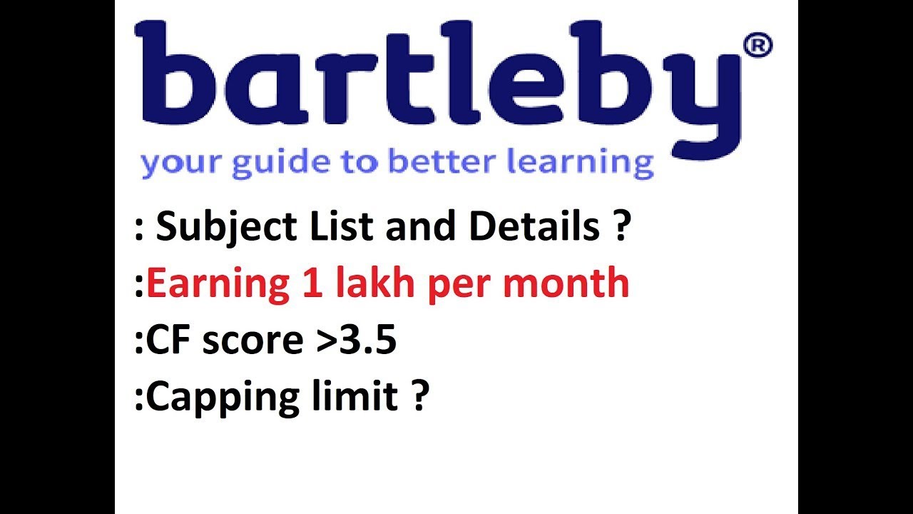 Bartleby subject vacancy and per question rate?#bartleby #chegg #cheggindia - YouTube