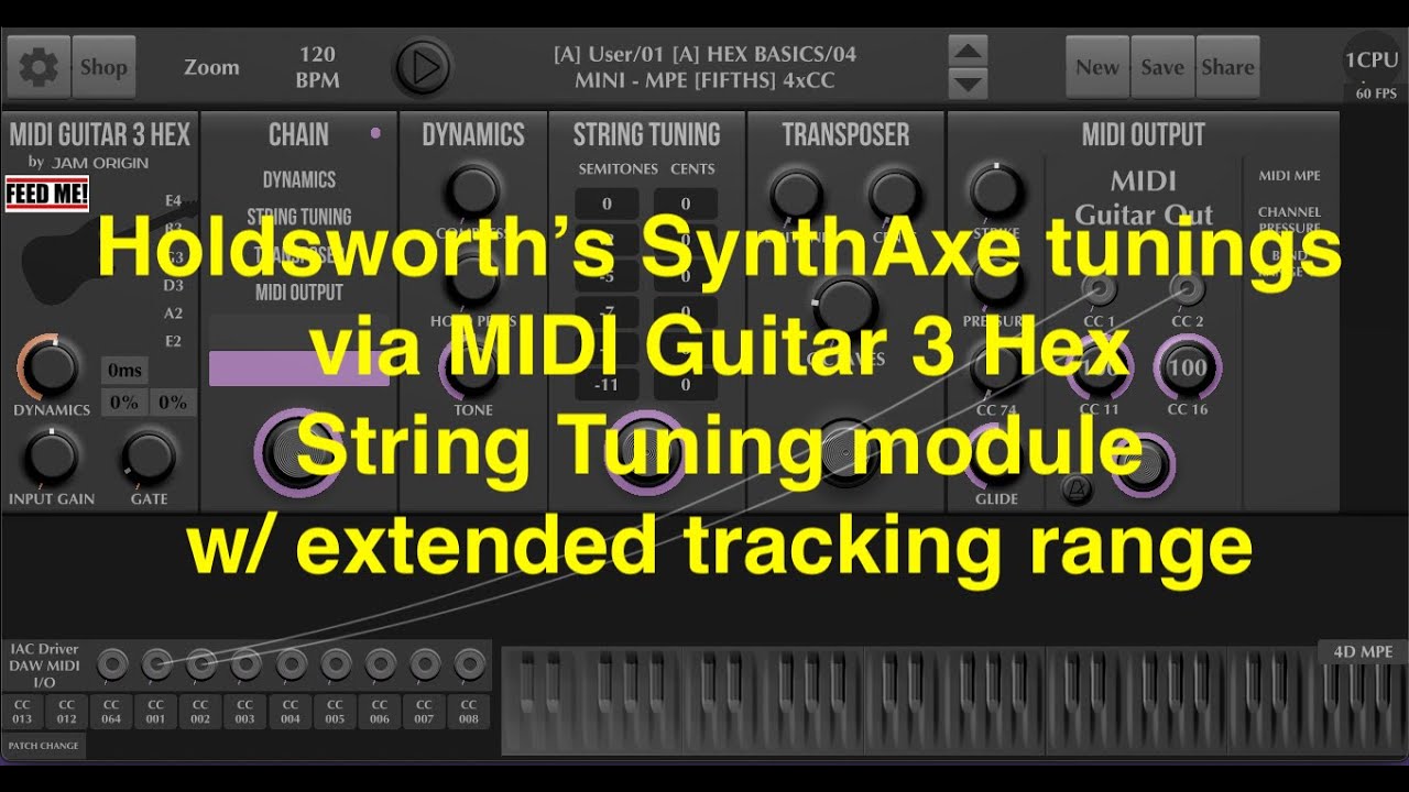 Holdsworth's SynthAxe tunings via MIDI Guitar 3 Hex String Tuning ...