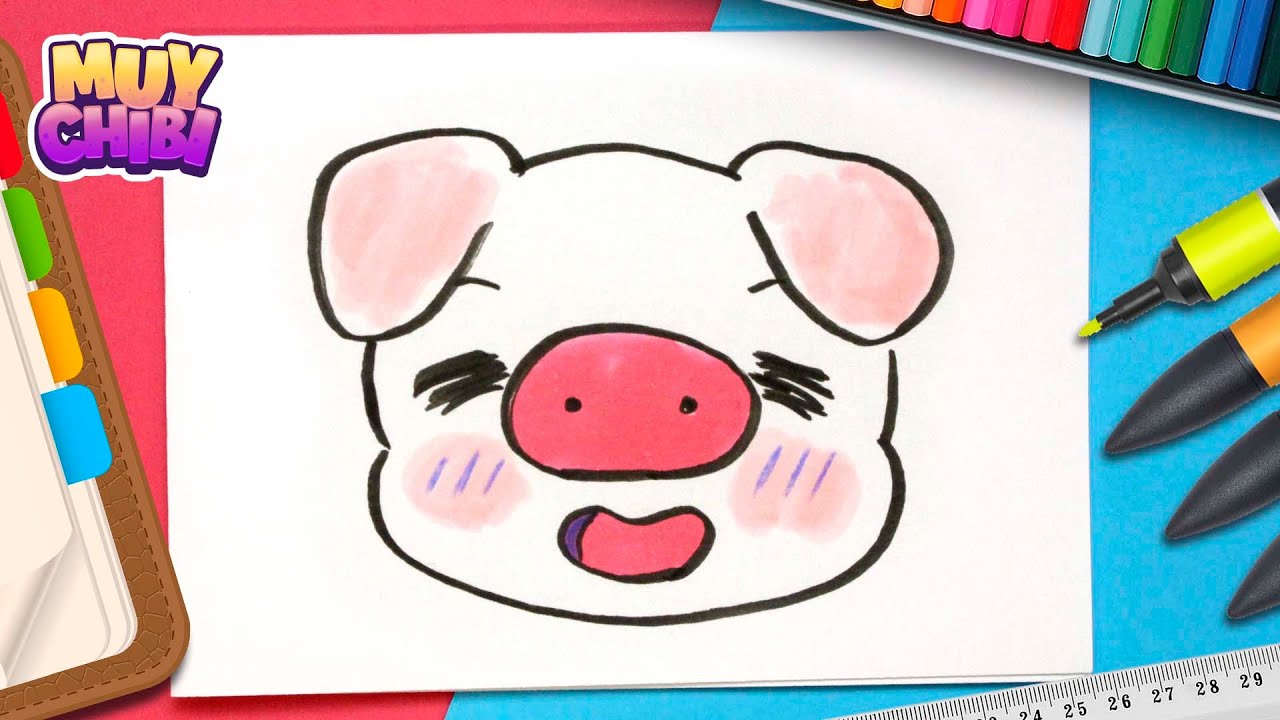 COMO DIBUJAR UN CERDO o CHANCHO CHIBI - Dibujos faciles chibi - Aprende ...