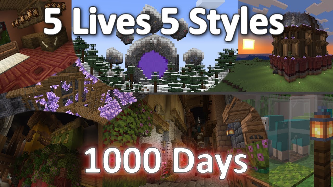 5 Lives 5 Styles - A 1000 Days in Minecraft survival 1.20 & 1.21 Let's ...
