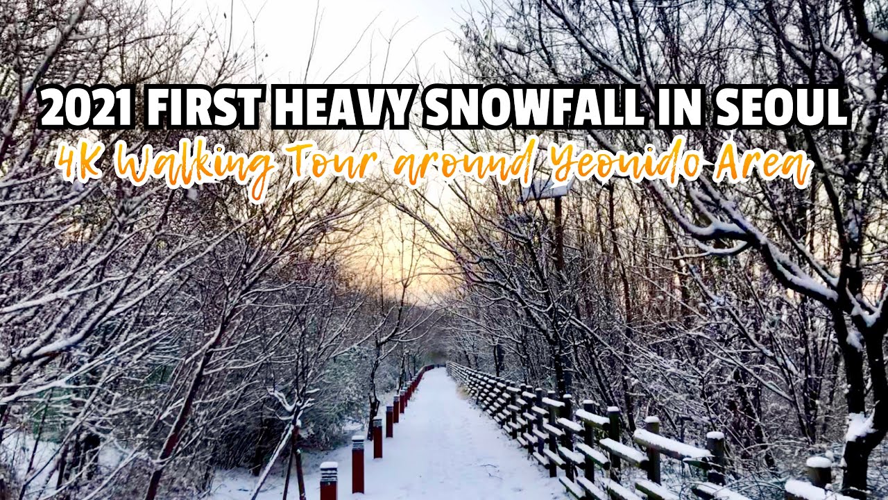 [4K] First Heavy Snowfall in Seoul South Korea | Snow in Korea 2021 ...