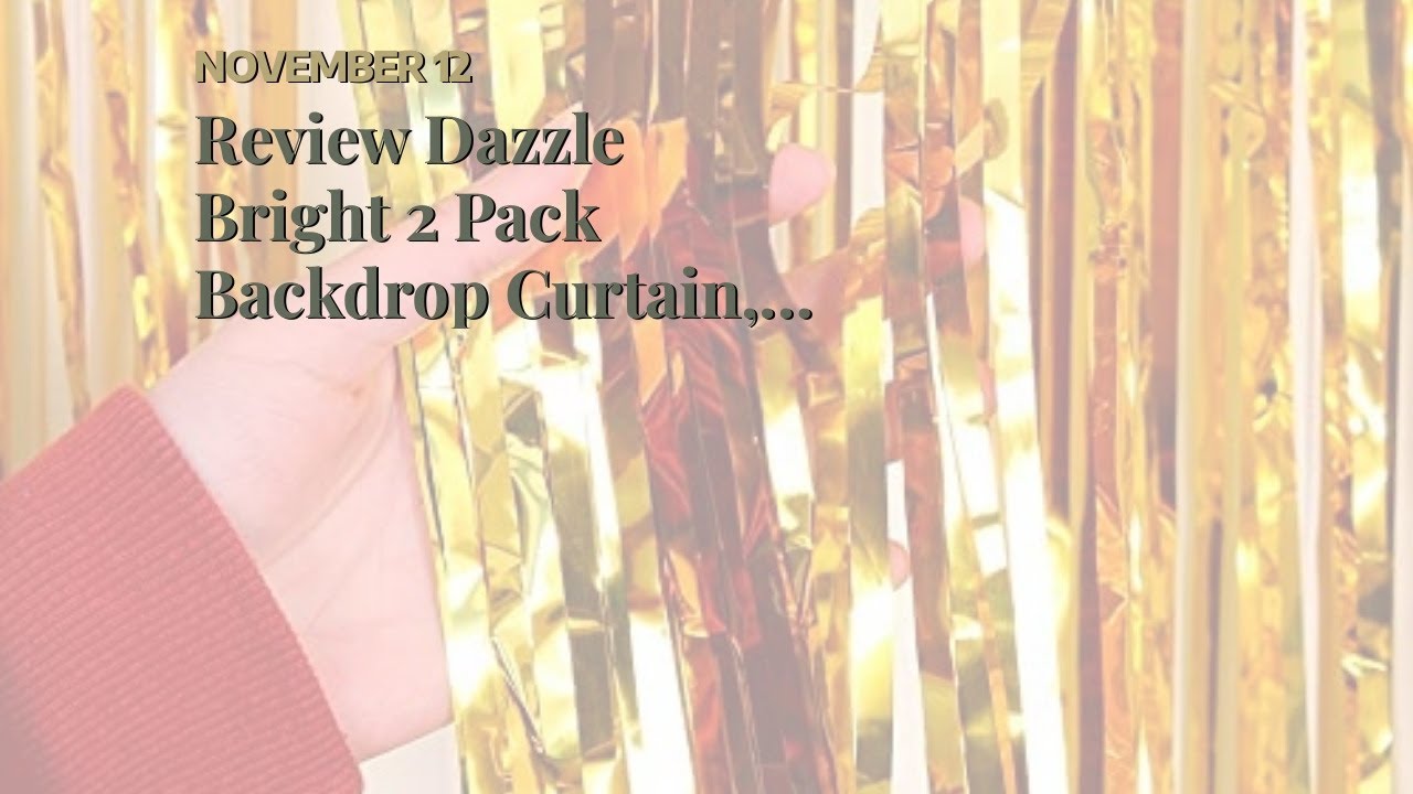 Review Dazzle Bright 2 Pack Backdrop Curtain, 3FT x 8FT Metallic Tinsel ...