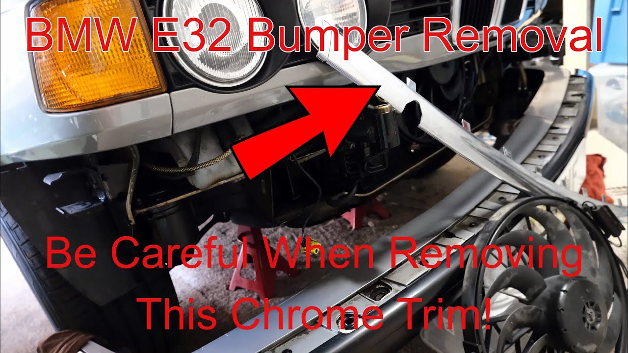 BMW E32 7 Series Bumper Removal Chrome Trim! - YouTube