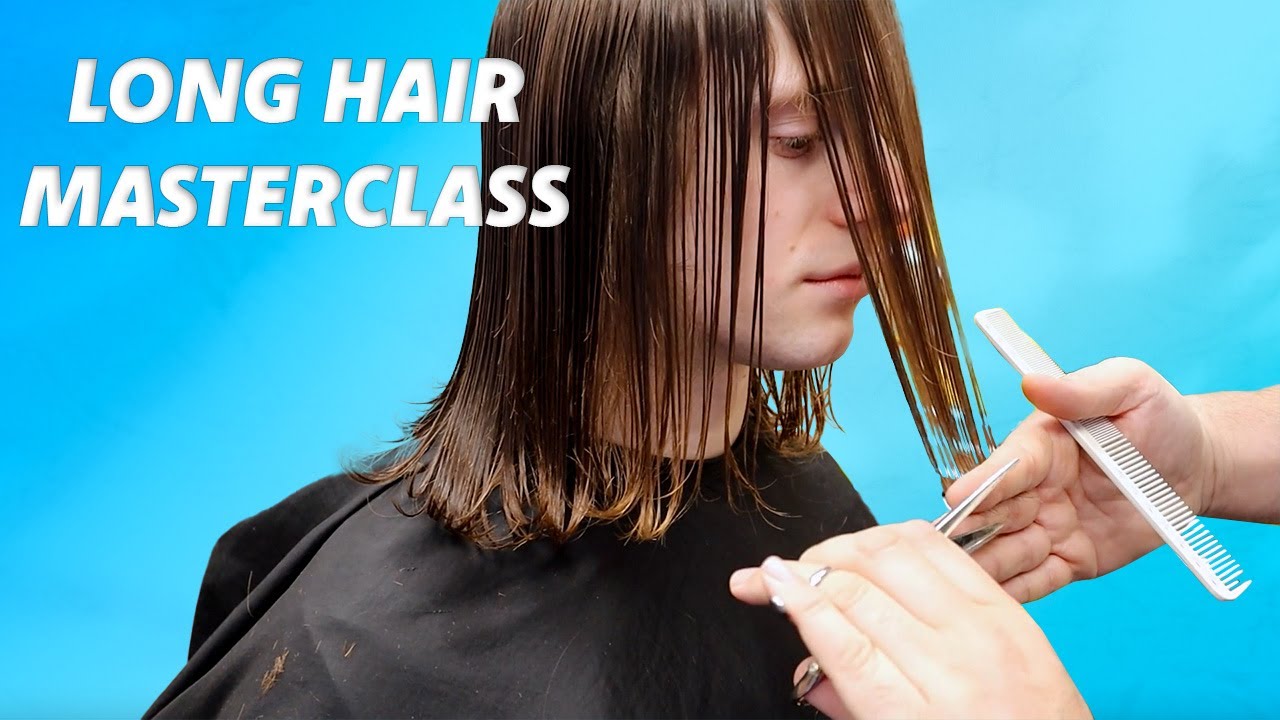 Mens Long Hair Scissor Cut Masterclass - YouTube