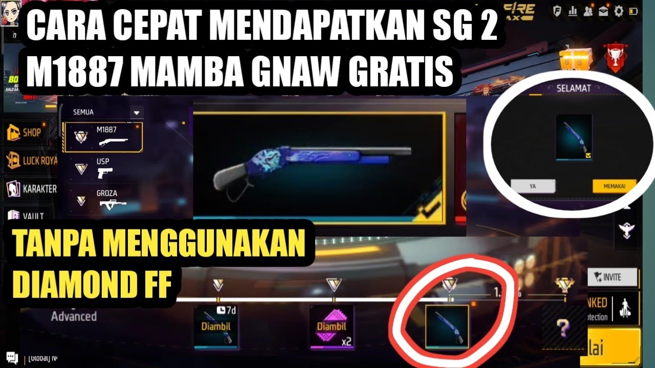 cara cepat mendapatkan SG 2 m1887 mamba Gnaw secara gratis terbaru 2023 ...
