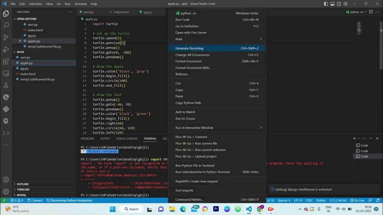 create the Apple logo using Python's turtle module - YouTube