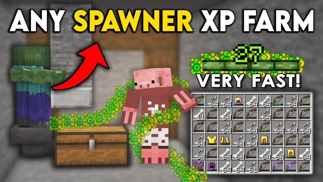 Minecraft Bedrock: Easy Zombie & Skeleton Mob Spawner XP Farm (PS4,MCPE ...