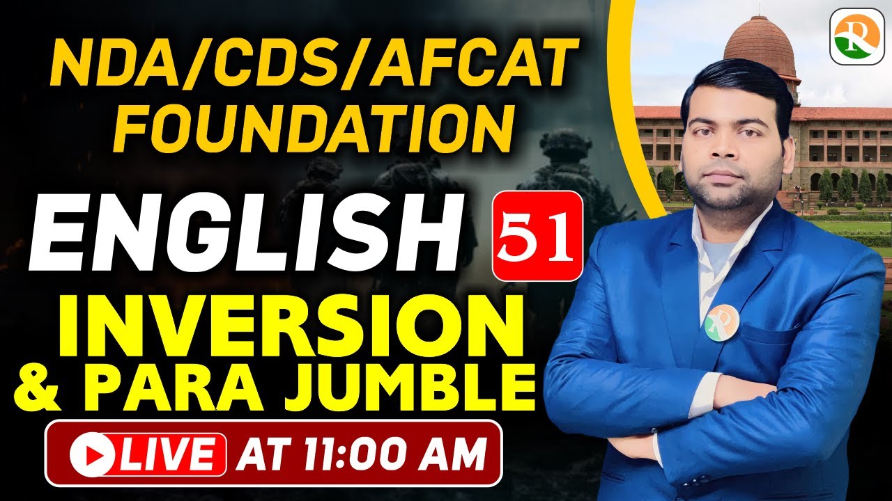 Inversion -2 for NDA | NDA online Classes | NDA/CDS English Class 2024 | NDA | RS SIR - YouTube