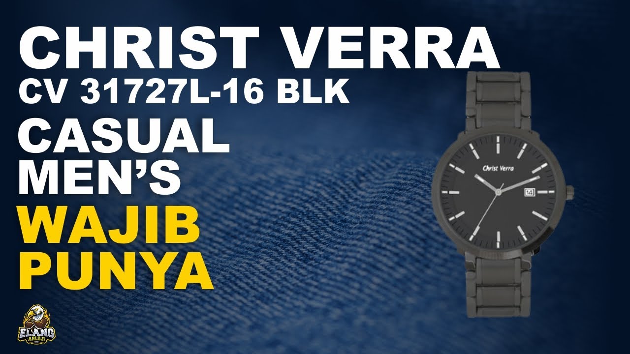CHRIST VERRA CV 31727L-16 BLK: JAM CHRIST VERRA CASUAL MEN'S WAJIB ...