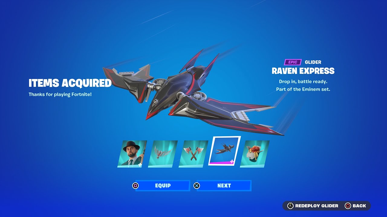 How To Get Eminem Raven Express Glider For FREE! (Fortnite) - YouTube
