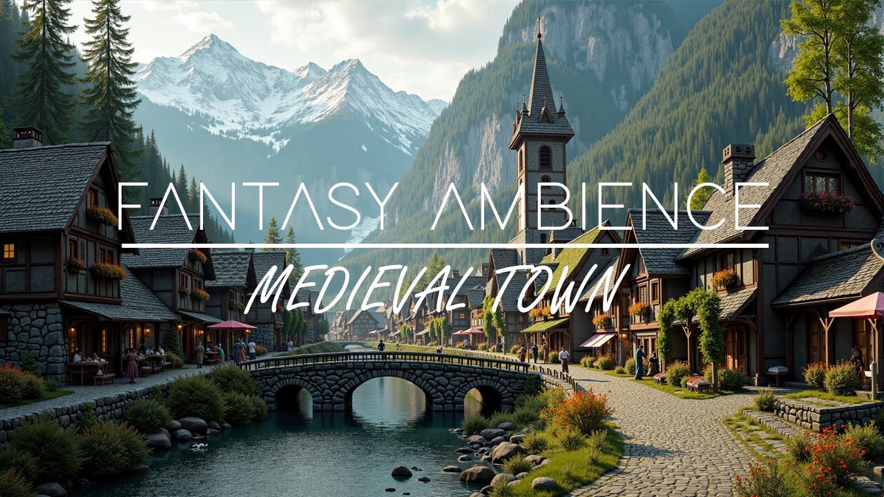1.5 Hour of Relaxing Medieval Town Ambience | Peaceful Views for ...