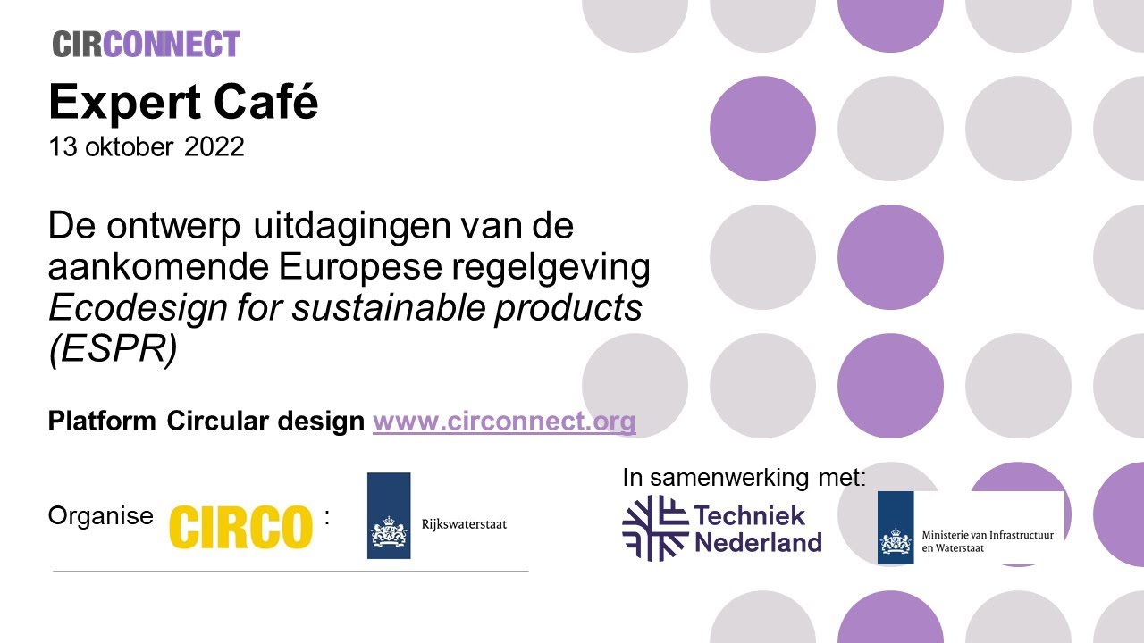 CIRCONNECT Expert Cafe Ecodesign for Sustainable Products (ESPR) - YouTube