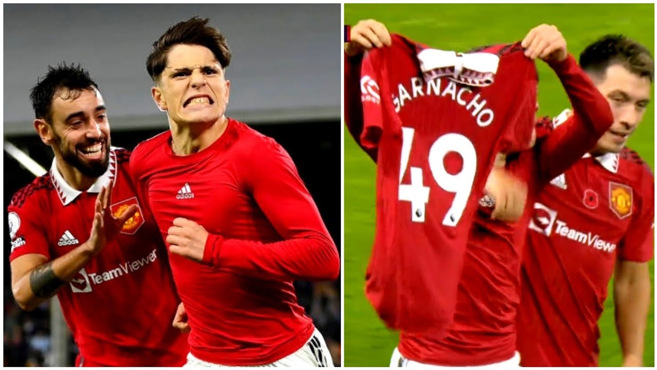 Alejandro Garnacho with the Lionel Messi celebration after goal vs ...