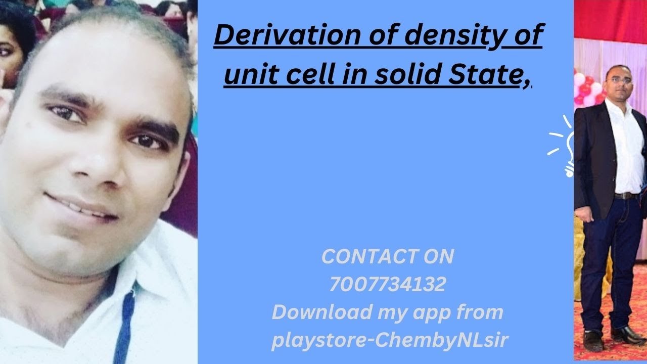 Derivation of density of unit cell in solid State, - YouTube