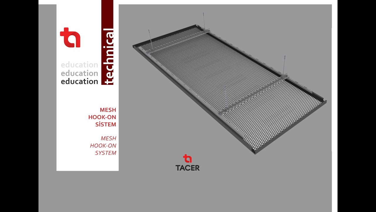 Mesh Suspended Ceiling System-Hook on / Metal / Tacer - YouTube