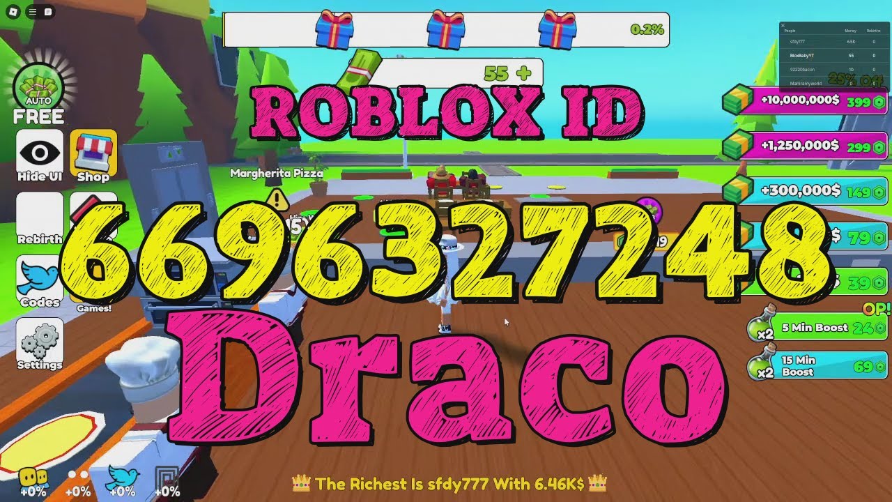 DRACO Roblox Song Codes - YouTube