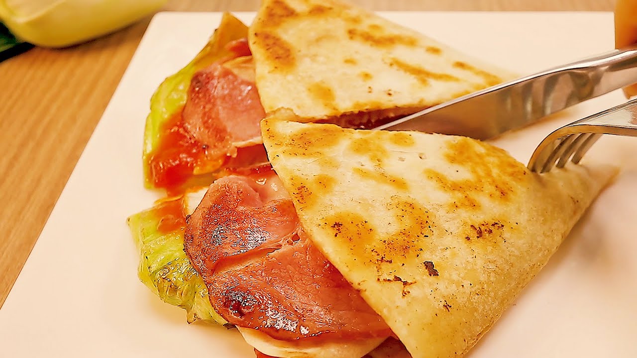 How to wrap tortilla sandwich - breakfast, lunch and dessert - YouTube