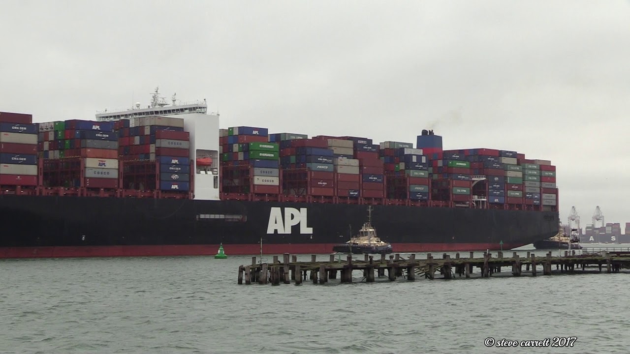 Apl Changi departure from Southampton Container Port 24/10/17 - YouTube